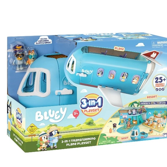 Moose | Toys | Bluey 3in Transforming Plane Playset 25 Sounds And ...
